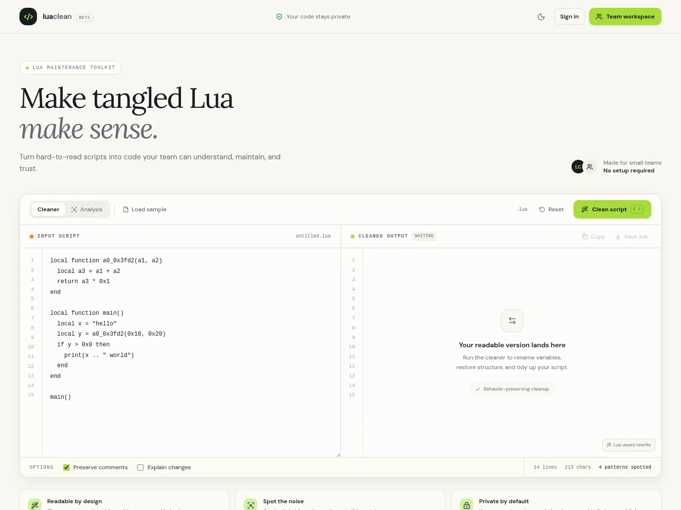 Lua Script Cleaner