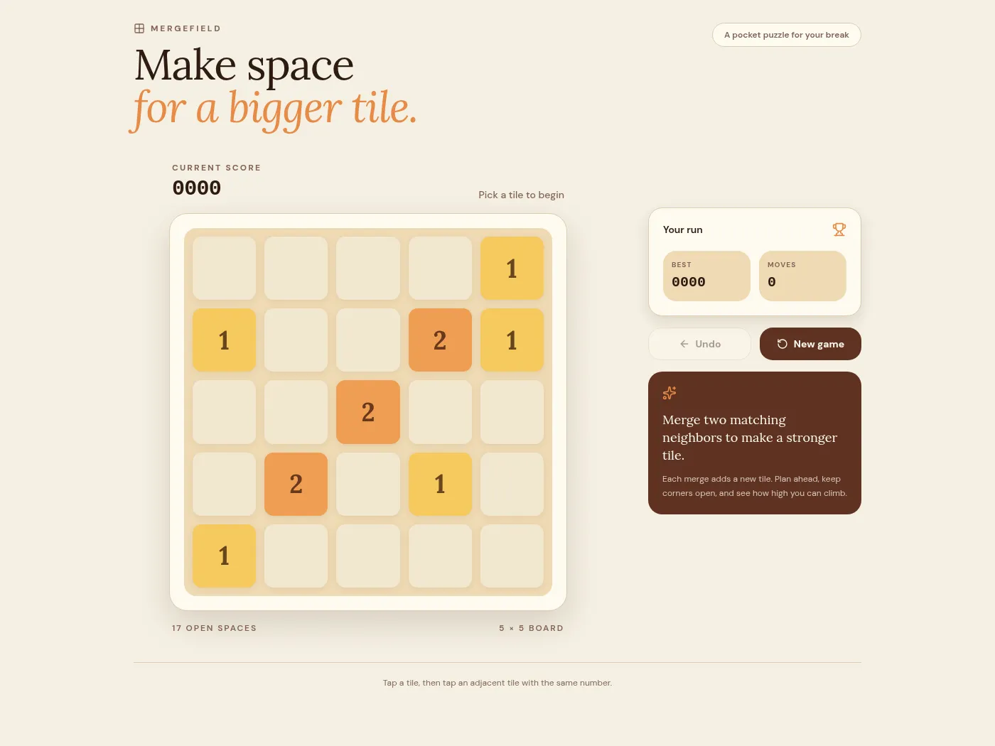Grid Merge Game