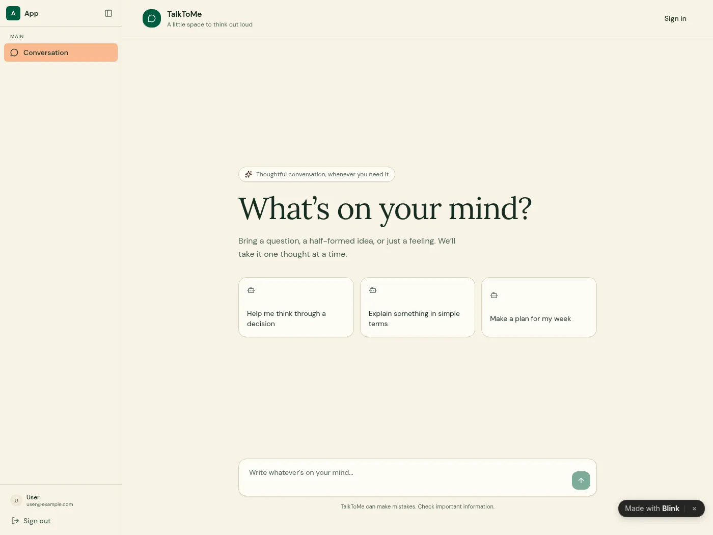 TalkToMe AI Chat