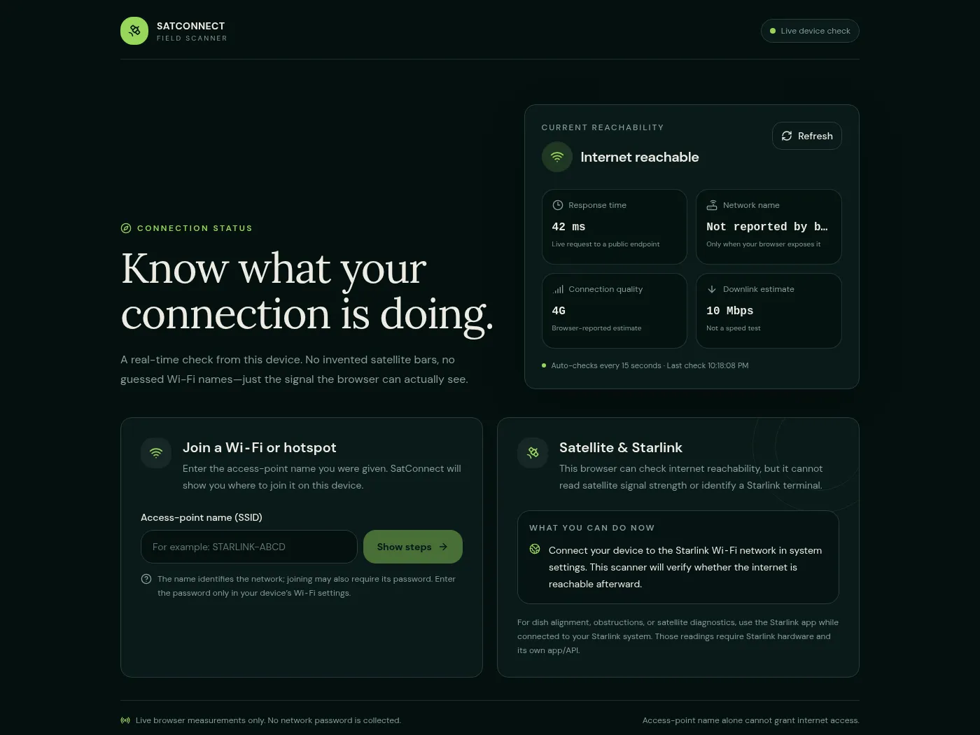 SatConnect Data Scanner