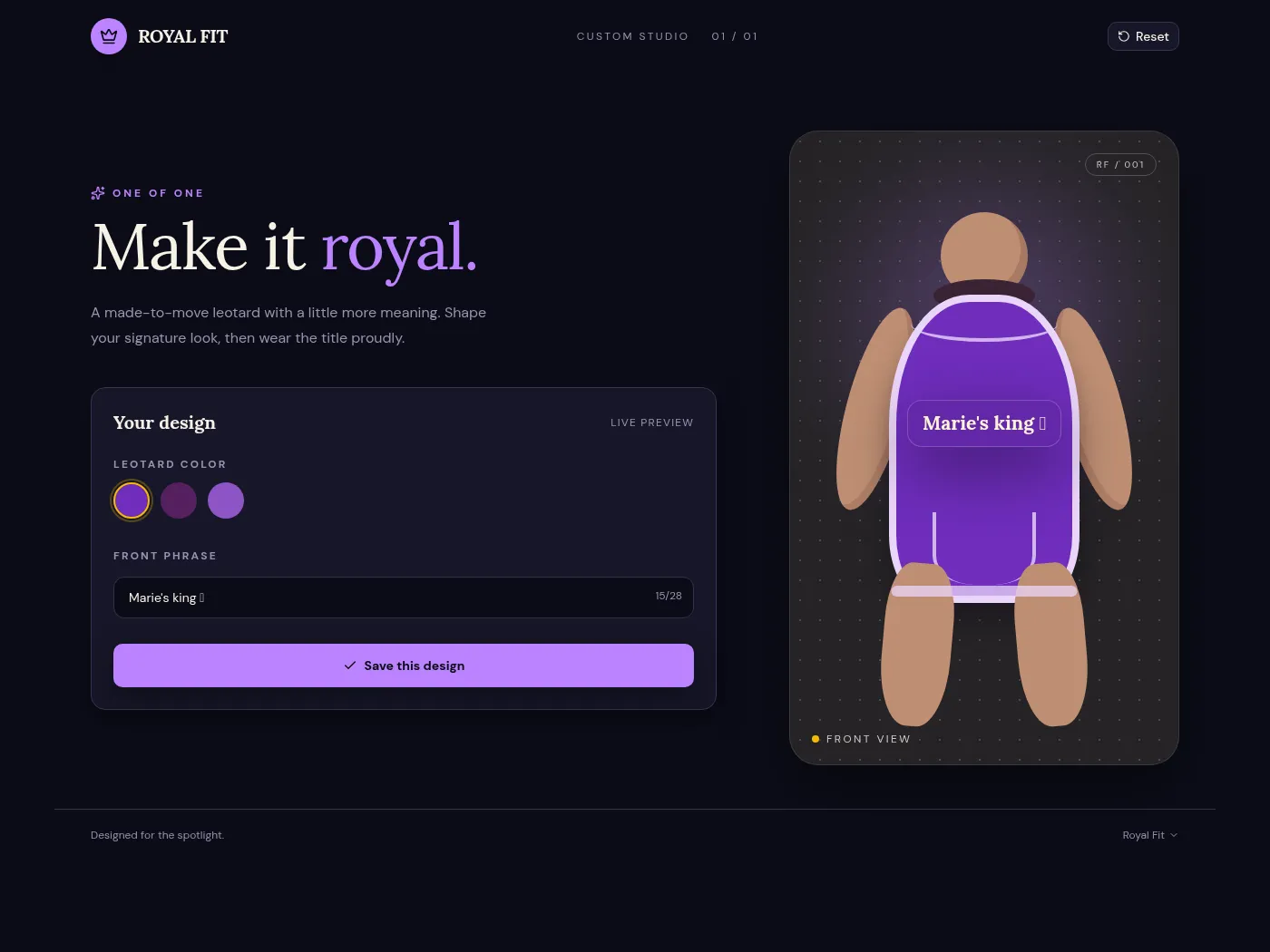 Royal Purple Leotard