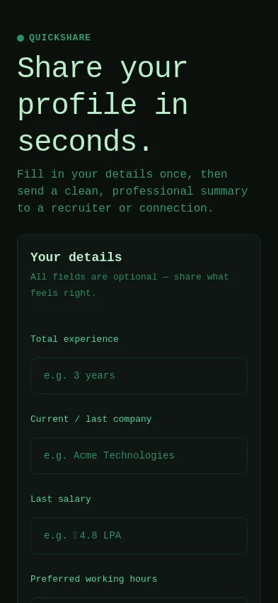 Resume QuickShare App