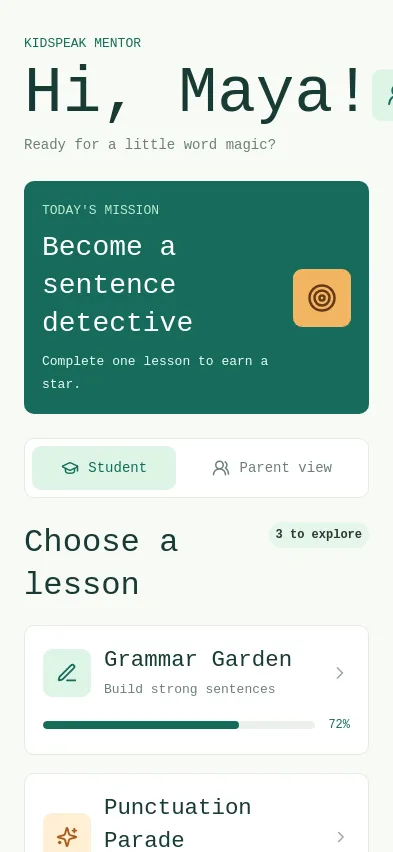 KidSpeak Mentor