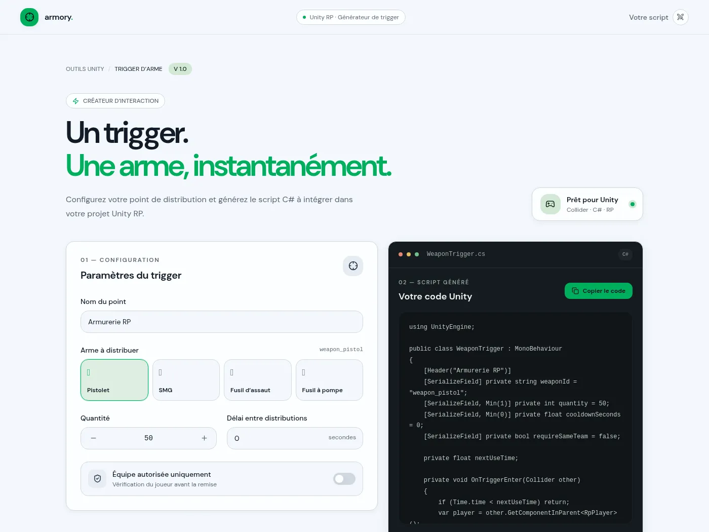 Unity RP Weapon Trigger