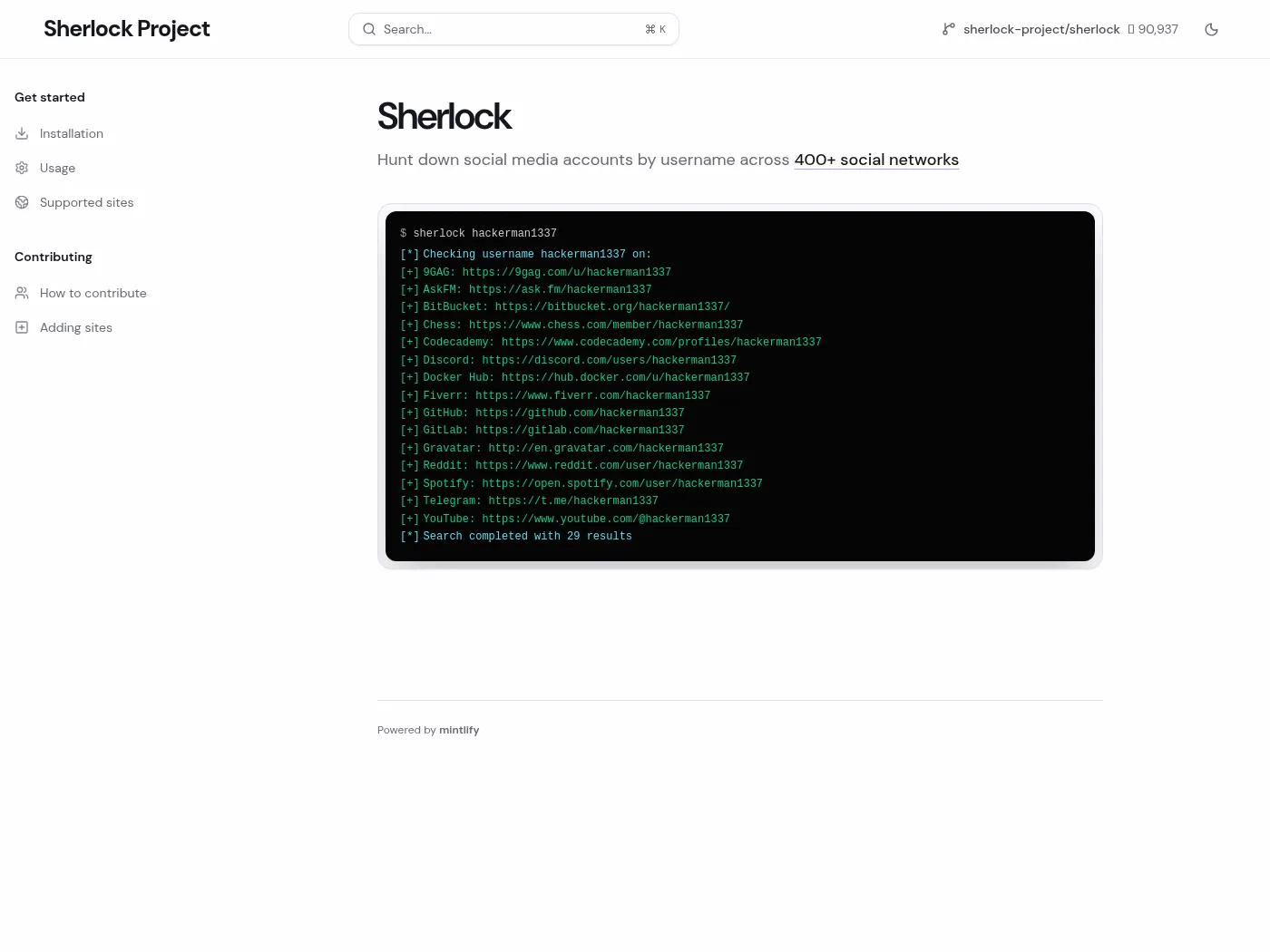 Sherlock Finder