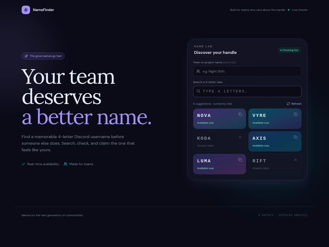 Discord NameFinder