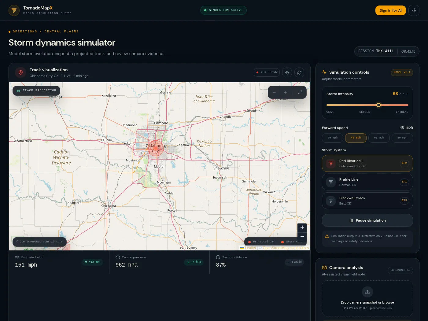 TornadoMapX AI Simulator