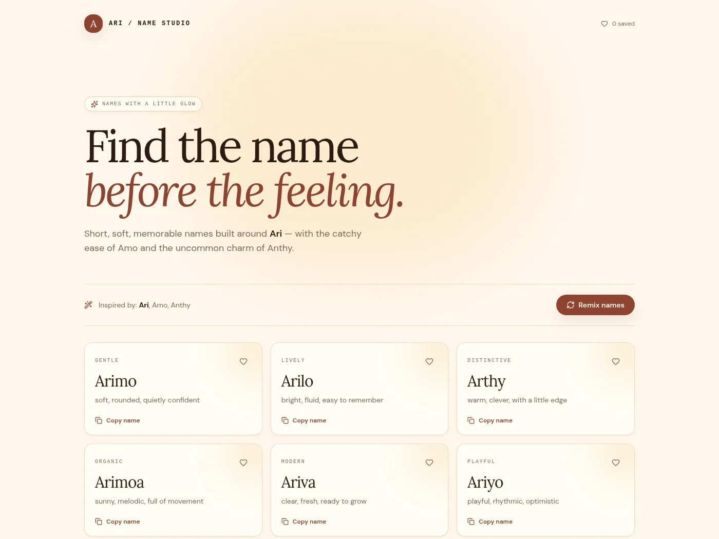 AriName Generator