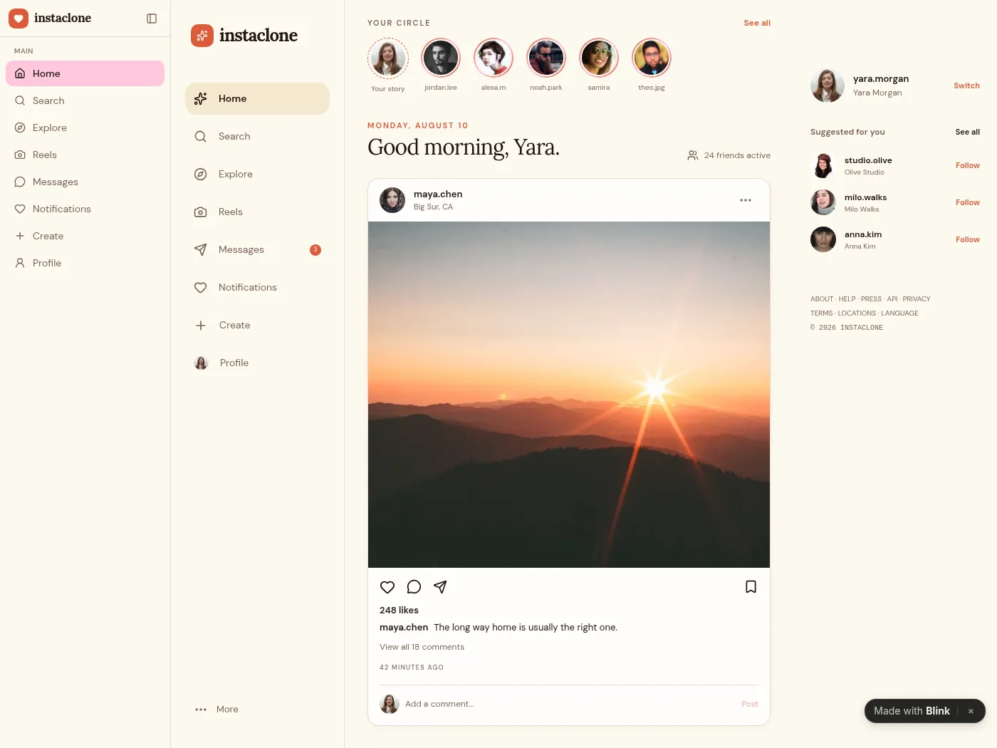 InstaClone Web App