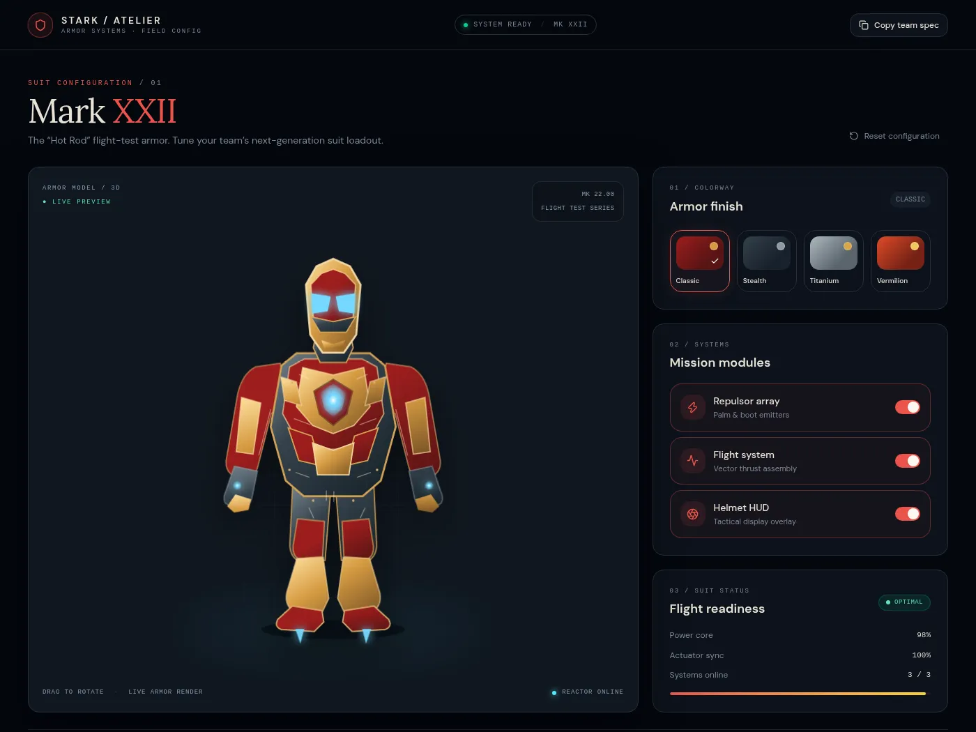 Iron Man Suit Builder