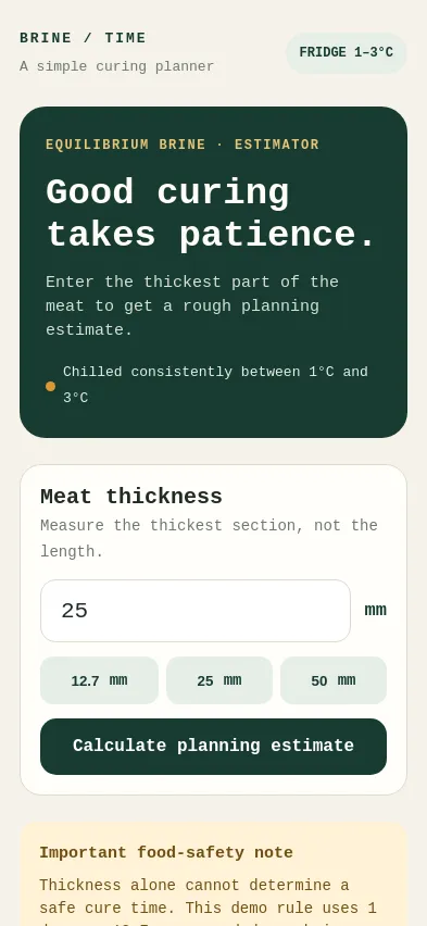 Brine Cure Timer App