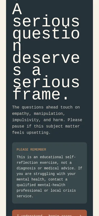 Psychopath Survey App