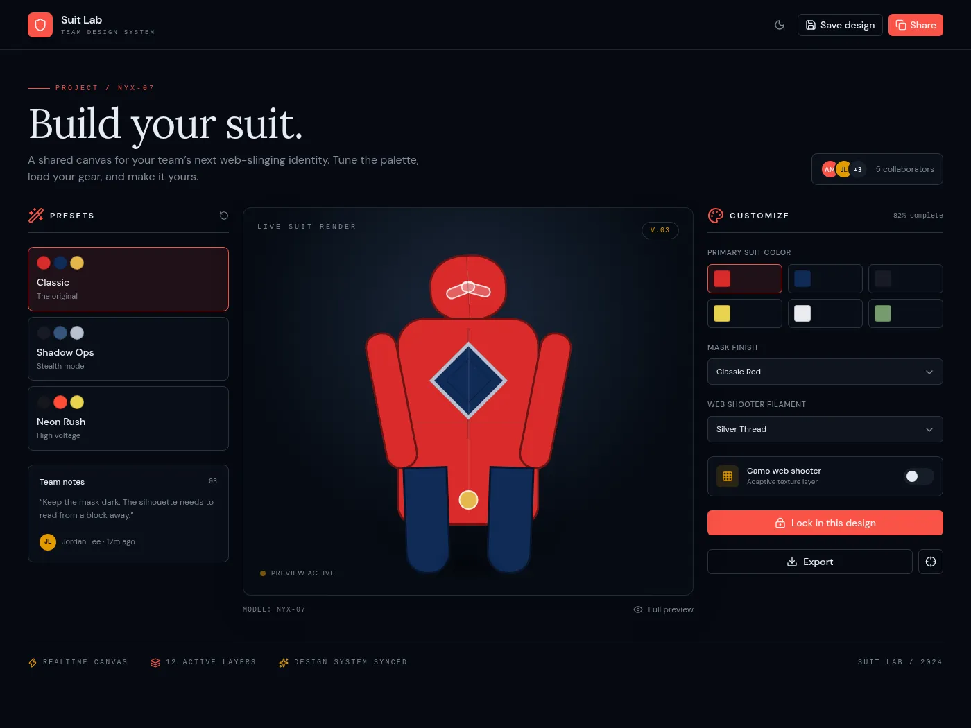Spidey Suit Designer