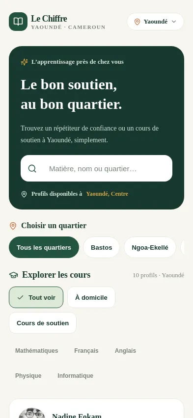 Le Chiffre Tutor Platform