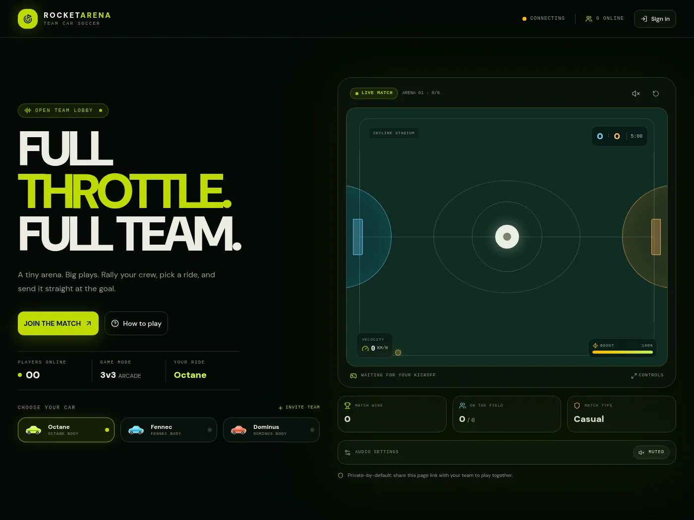Rocket League Web Arena