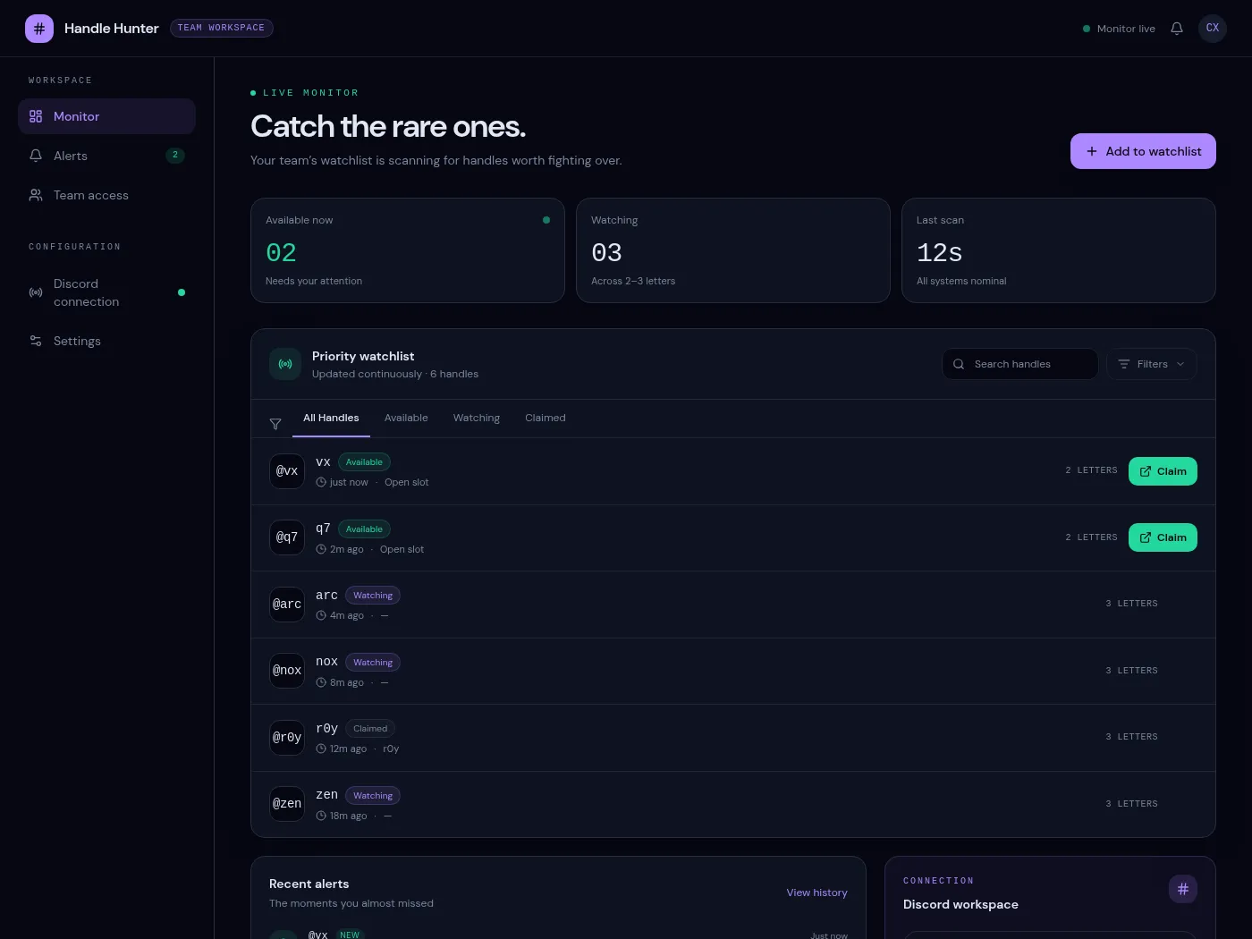 Discord Handle Hunter