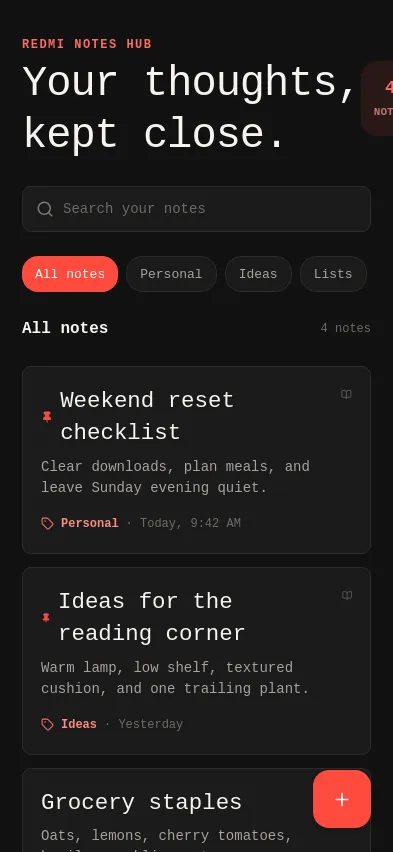 Redmi Notes Hub