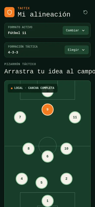 Fútbol Lineup Board