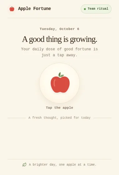 Apple Fortune Popup