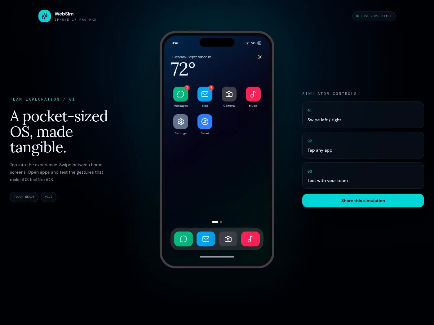 iPhone 17 Pro Max WebSim