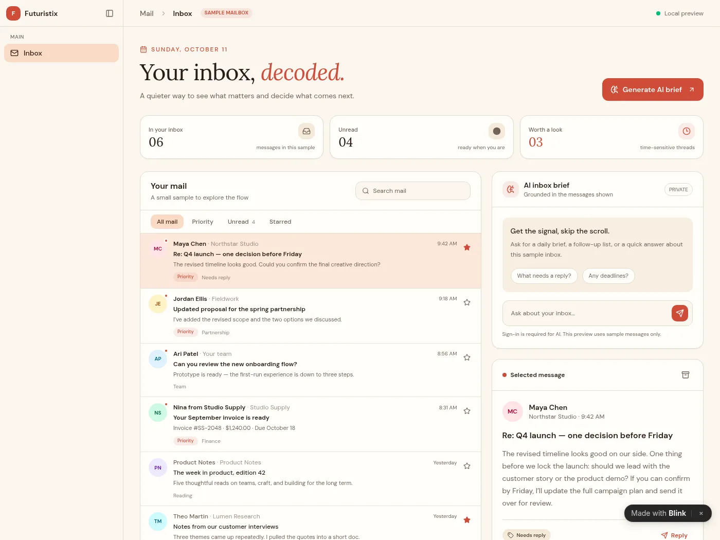 Futuristix Dashboard