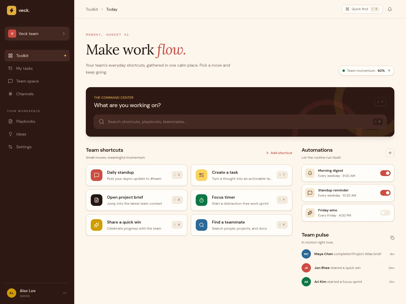 Veck Productivity Toolkit