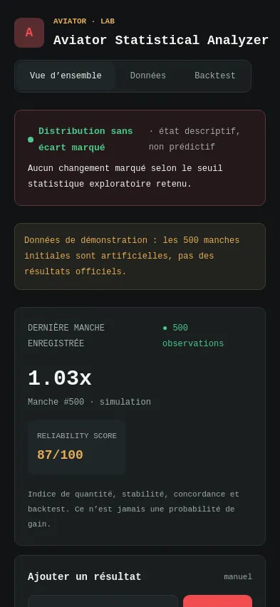 Aviator Stat Analyzer