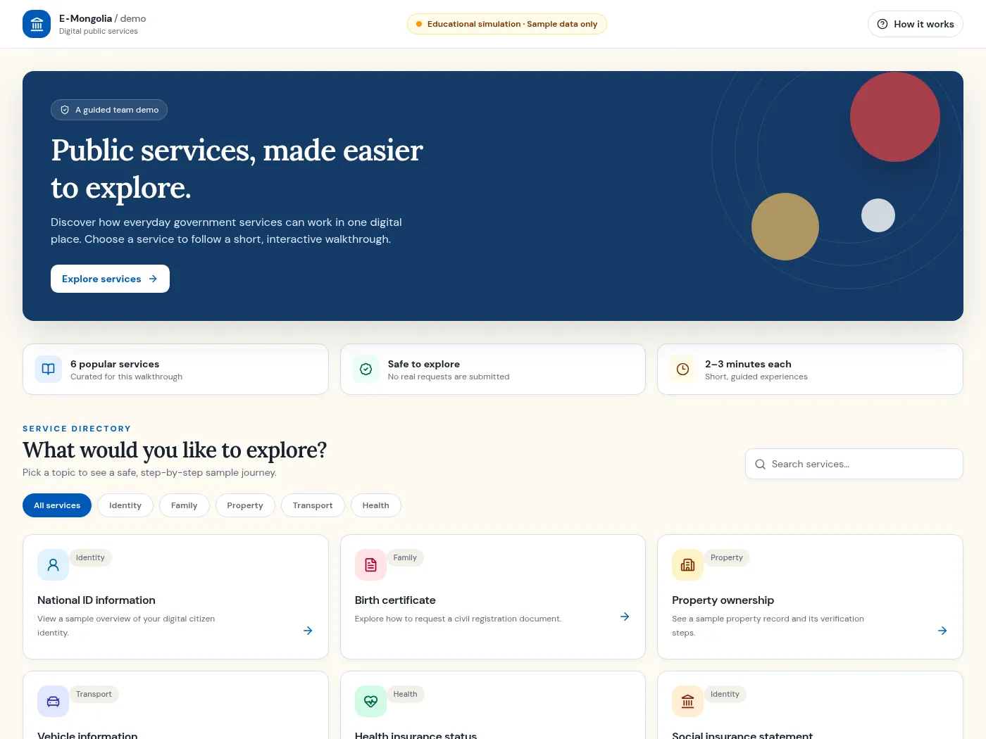 E-Gov Mongolia Simulator