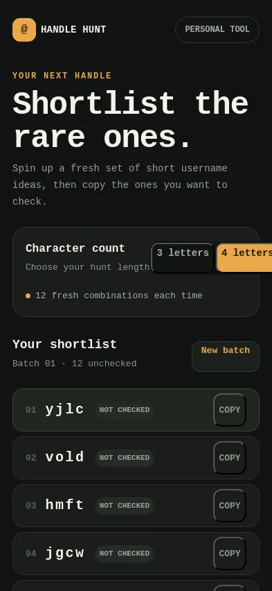 Username Sniper App