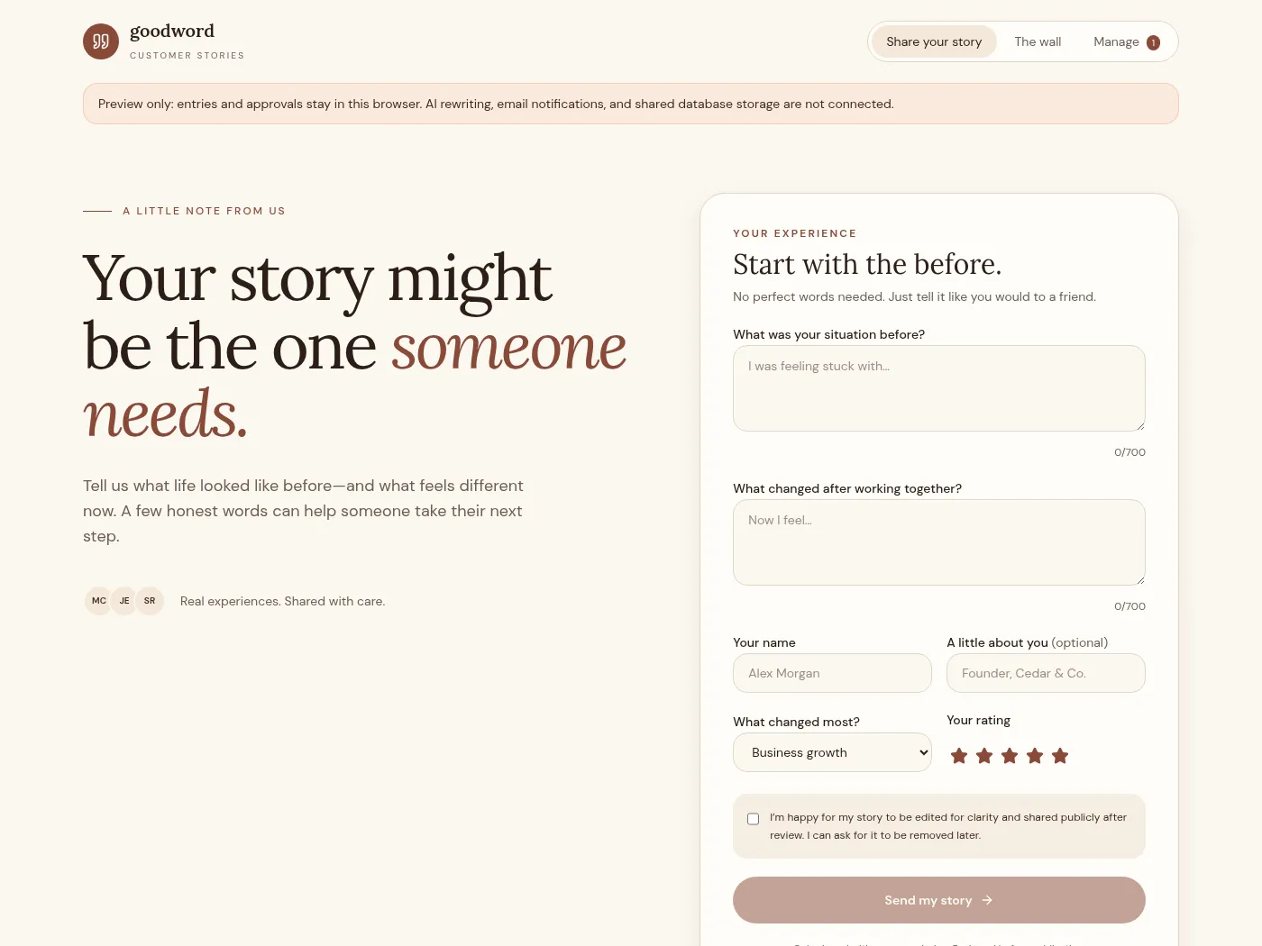 AI Testimonial Wall
