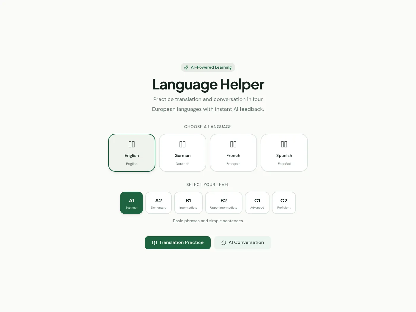 Language Helper App