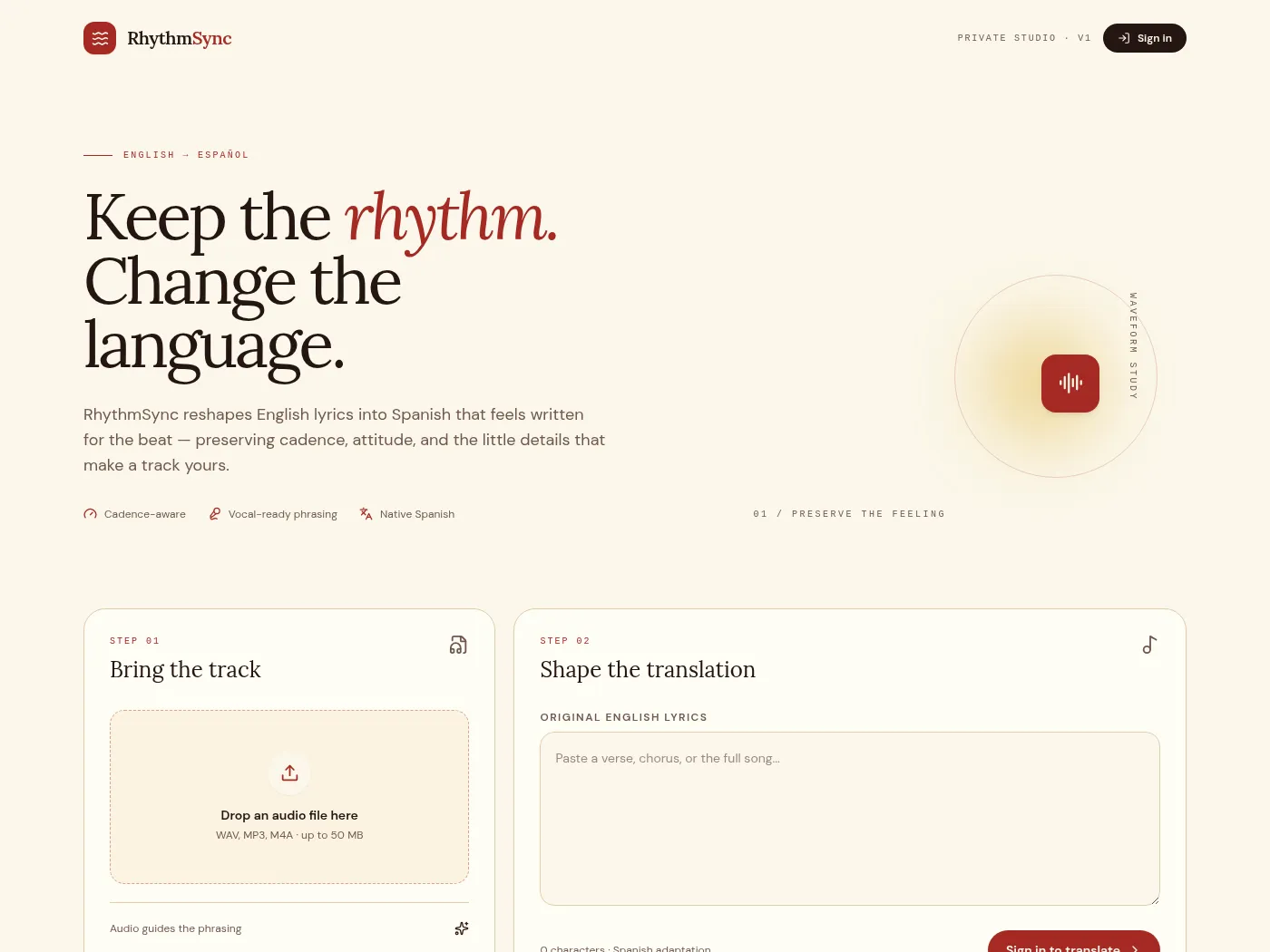 RhythmSync AI Translator