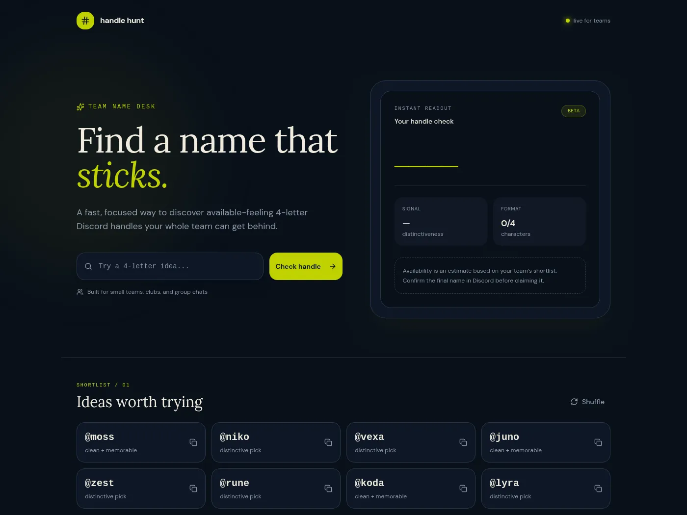 Discord Name Finder