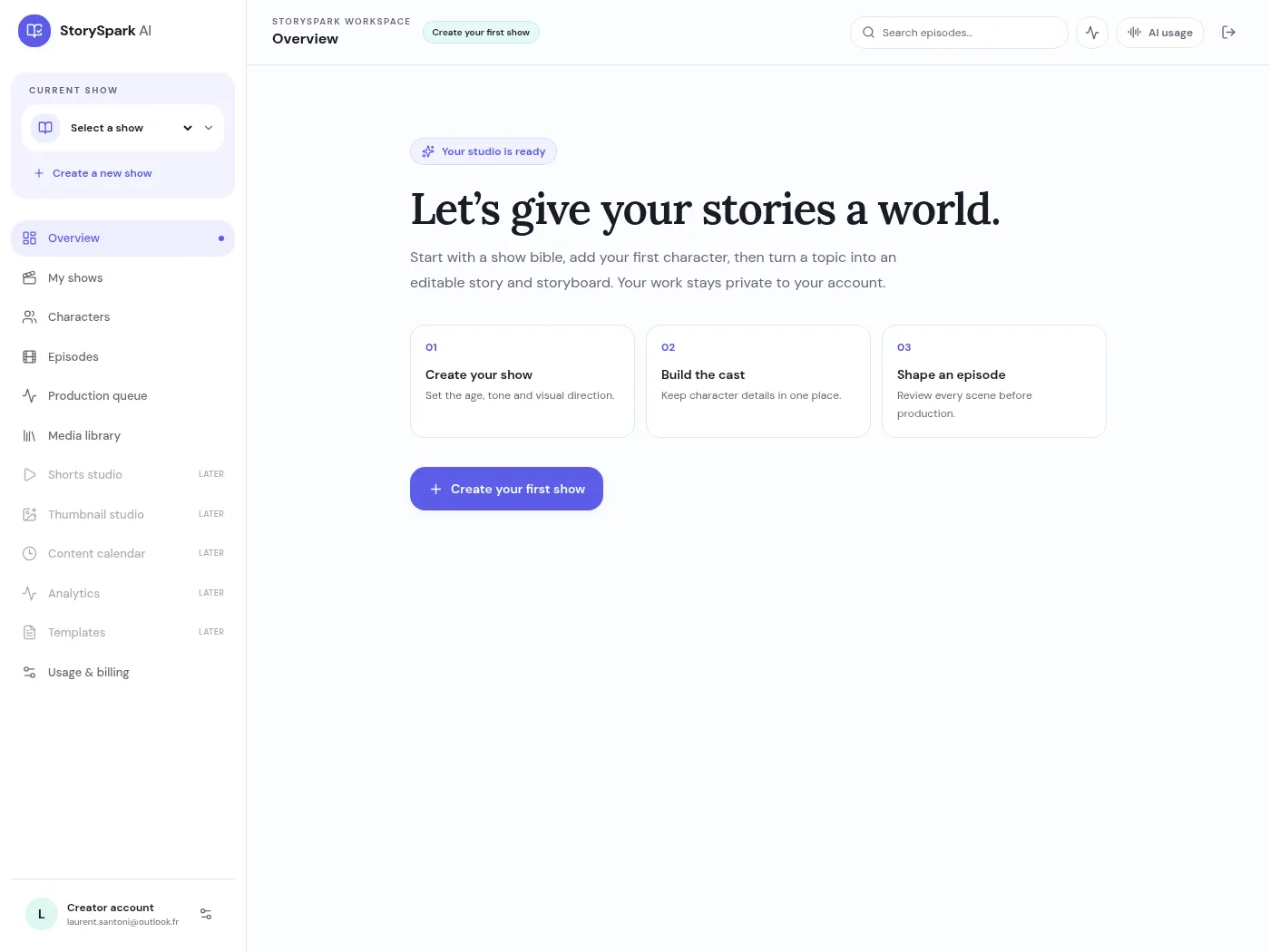 StorySpark AI Studio