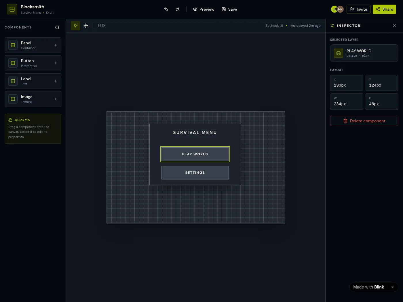 Minecraft GUI Designer