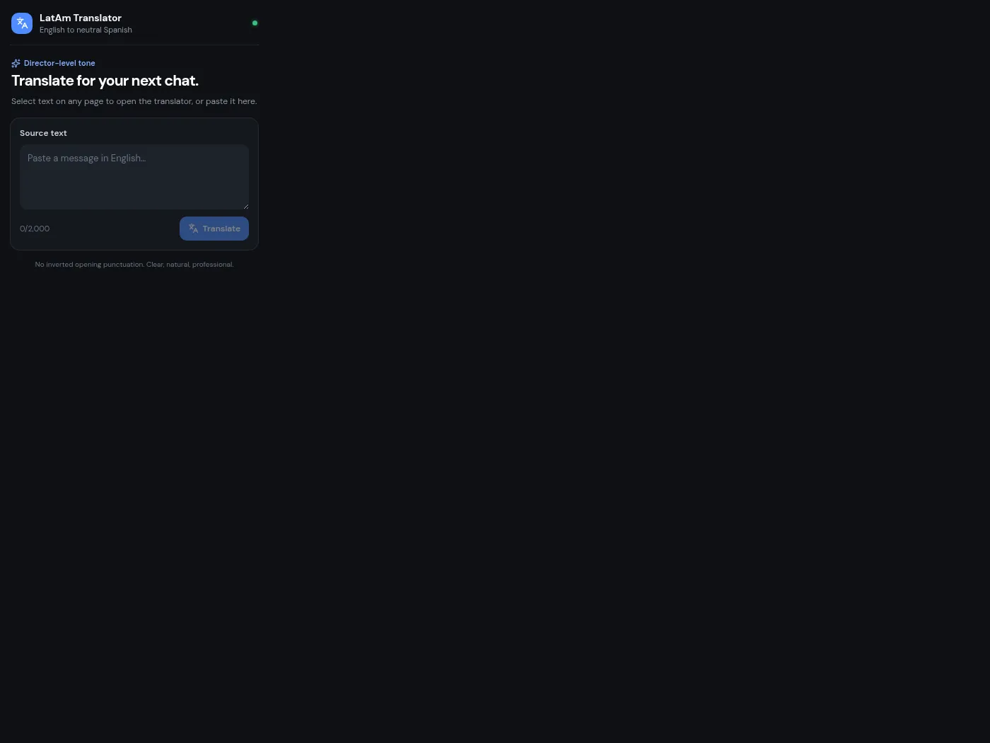 LatAm Chat Translator