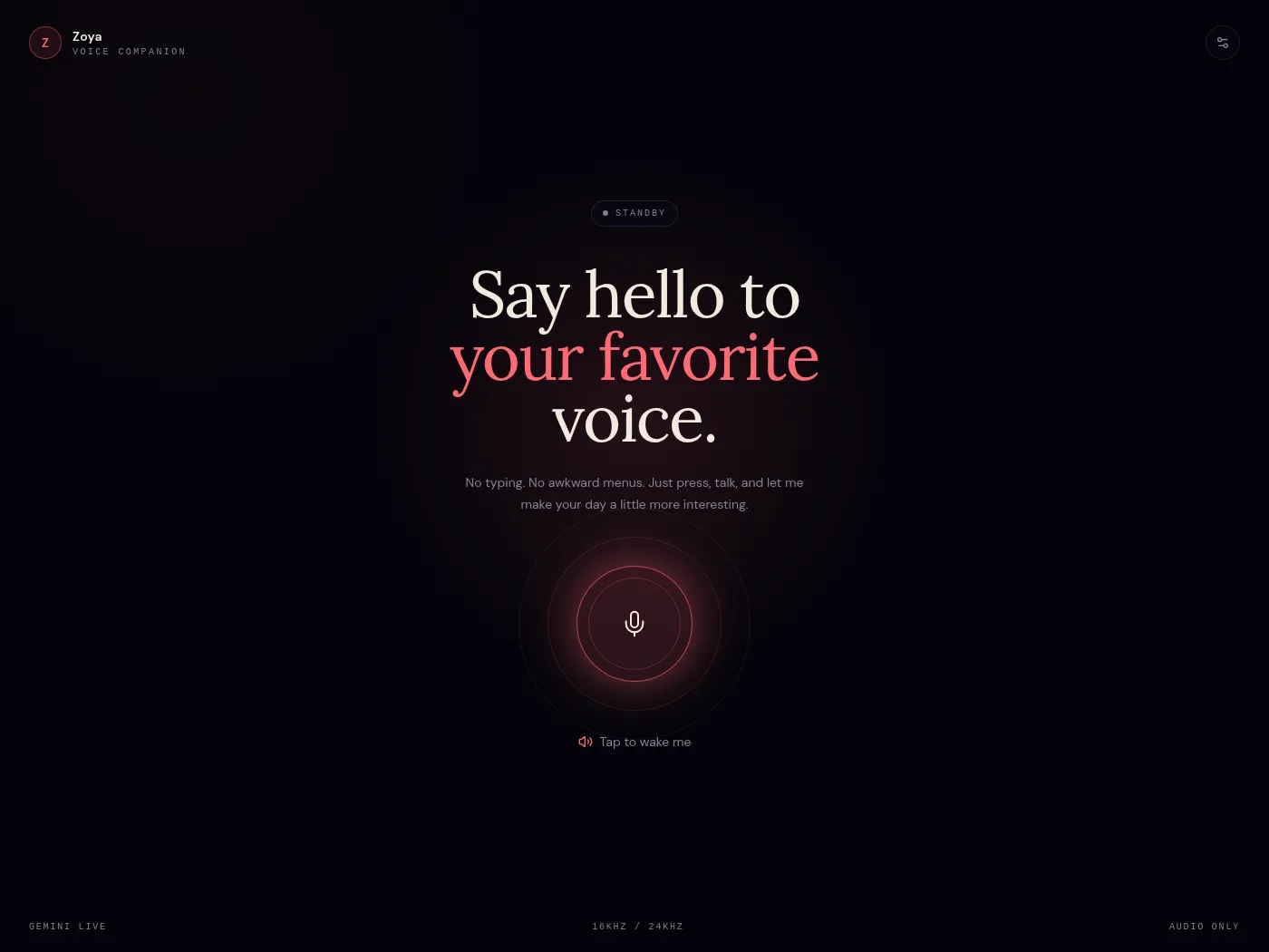 Zoya AI Voice Companion