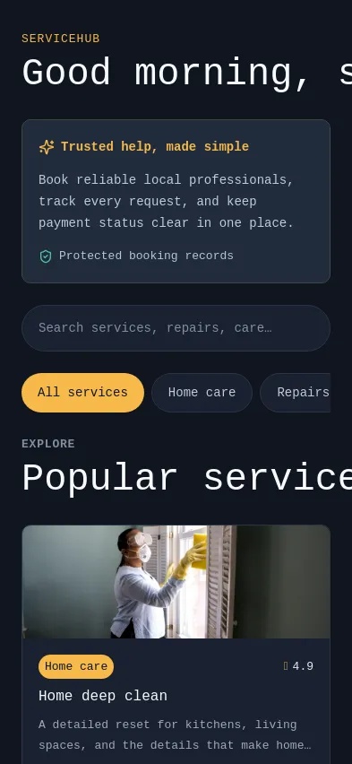 ServiceHub Mobile