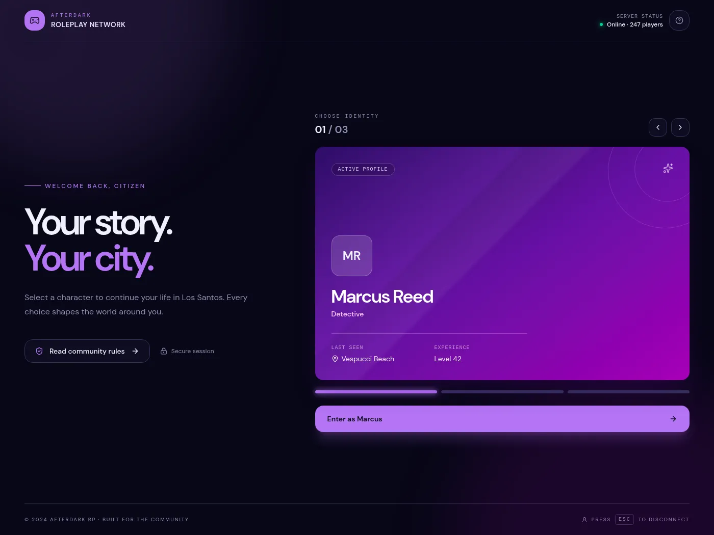Purple FiveM Multicharacter