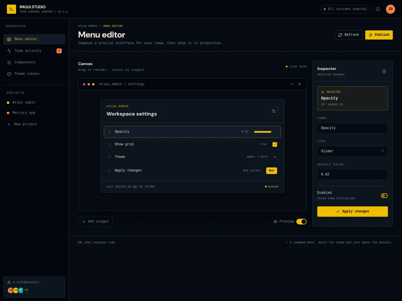 ImGui React Dashboard