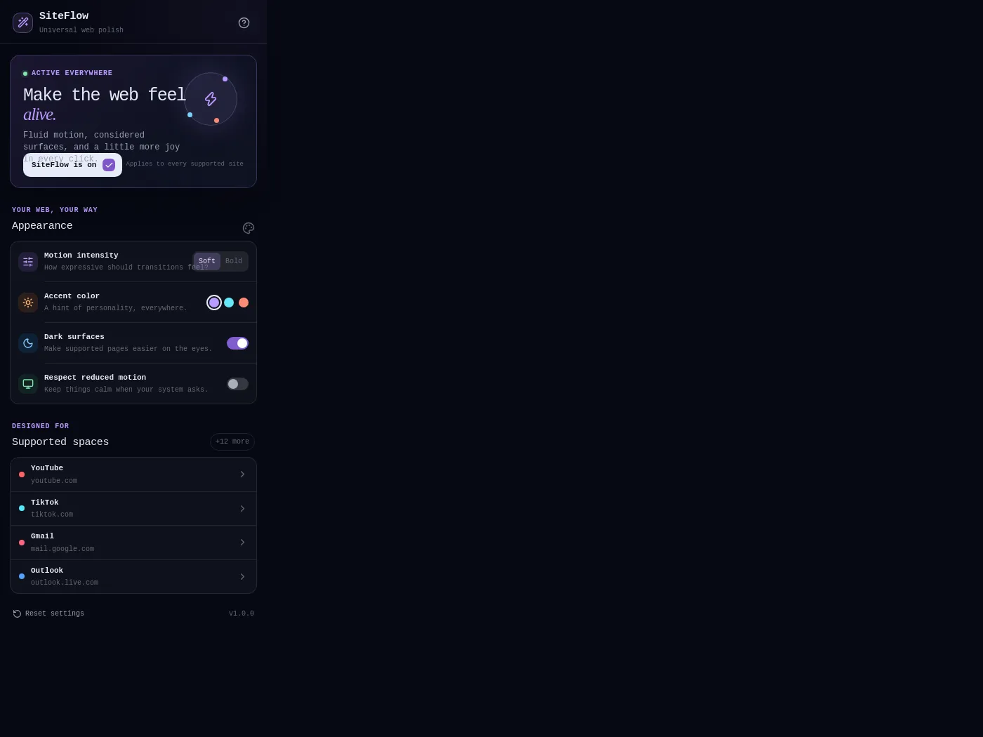 SiteFlow Extension