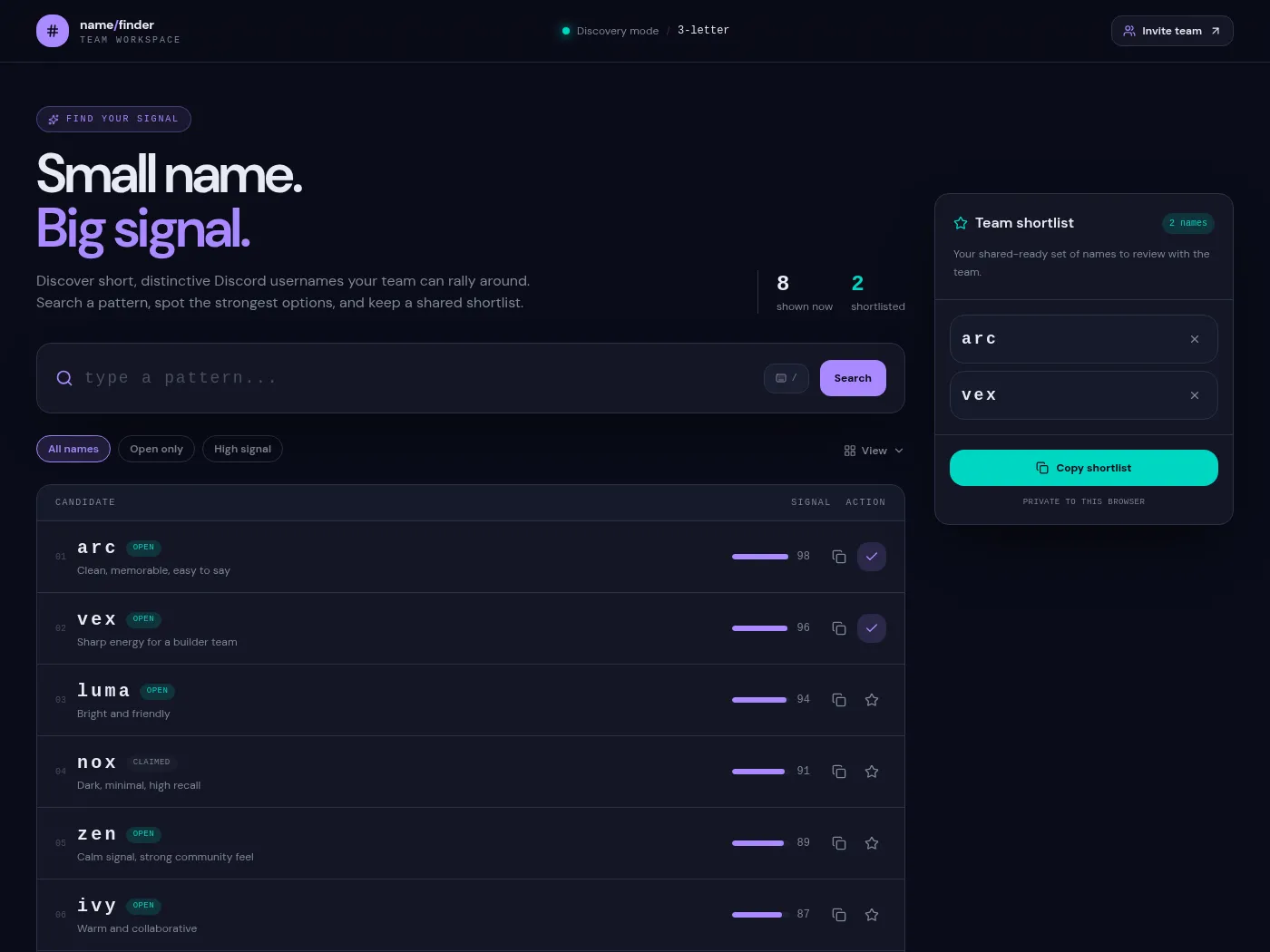 Discord Name Finder