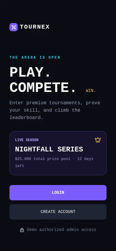 TOURNEX Gaming Tournament App