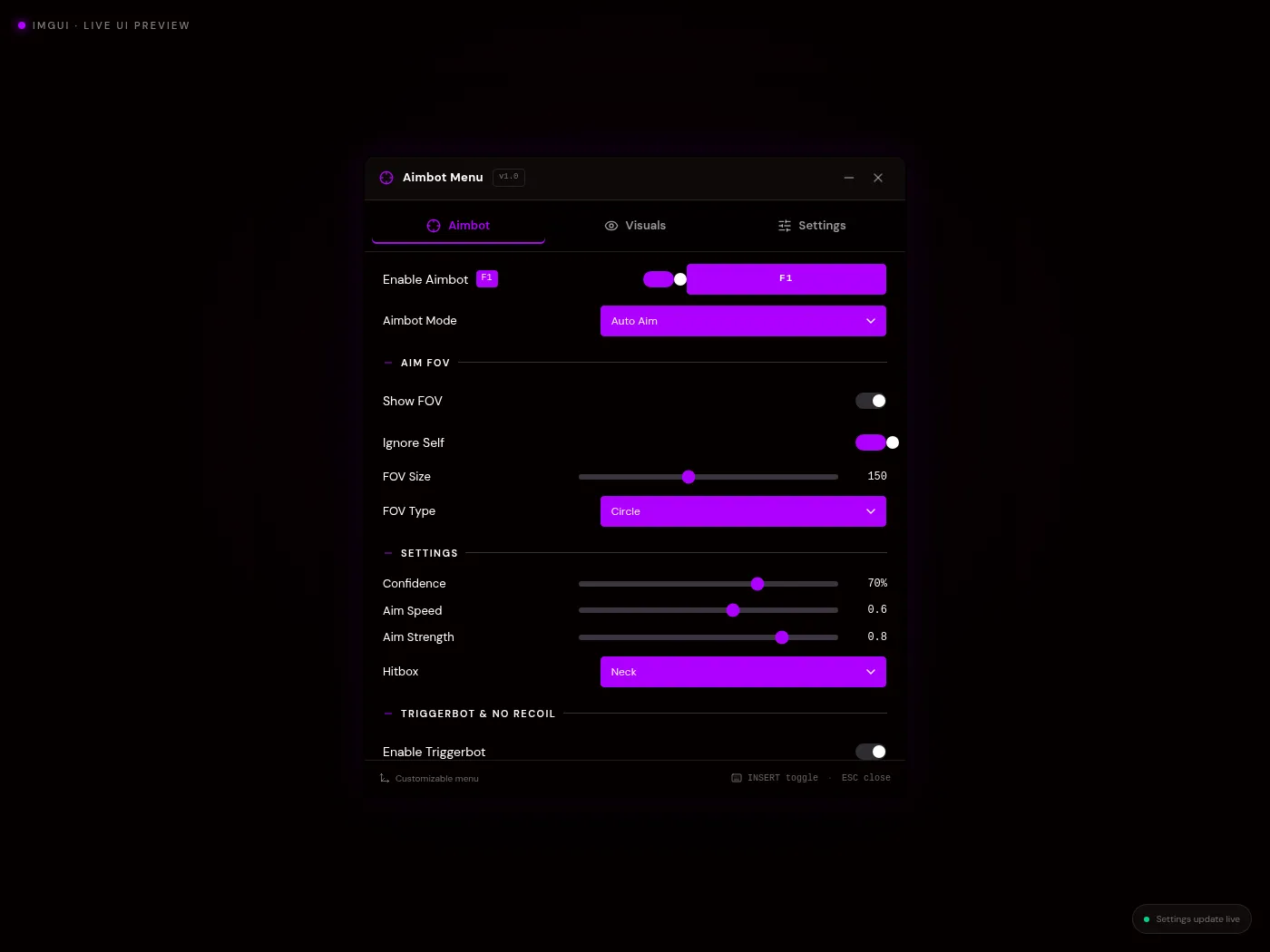 ImGui Customizable Menu