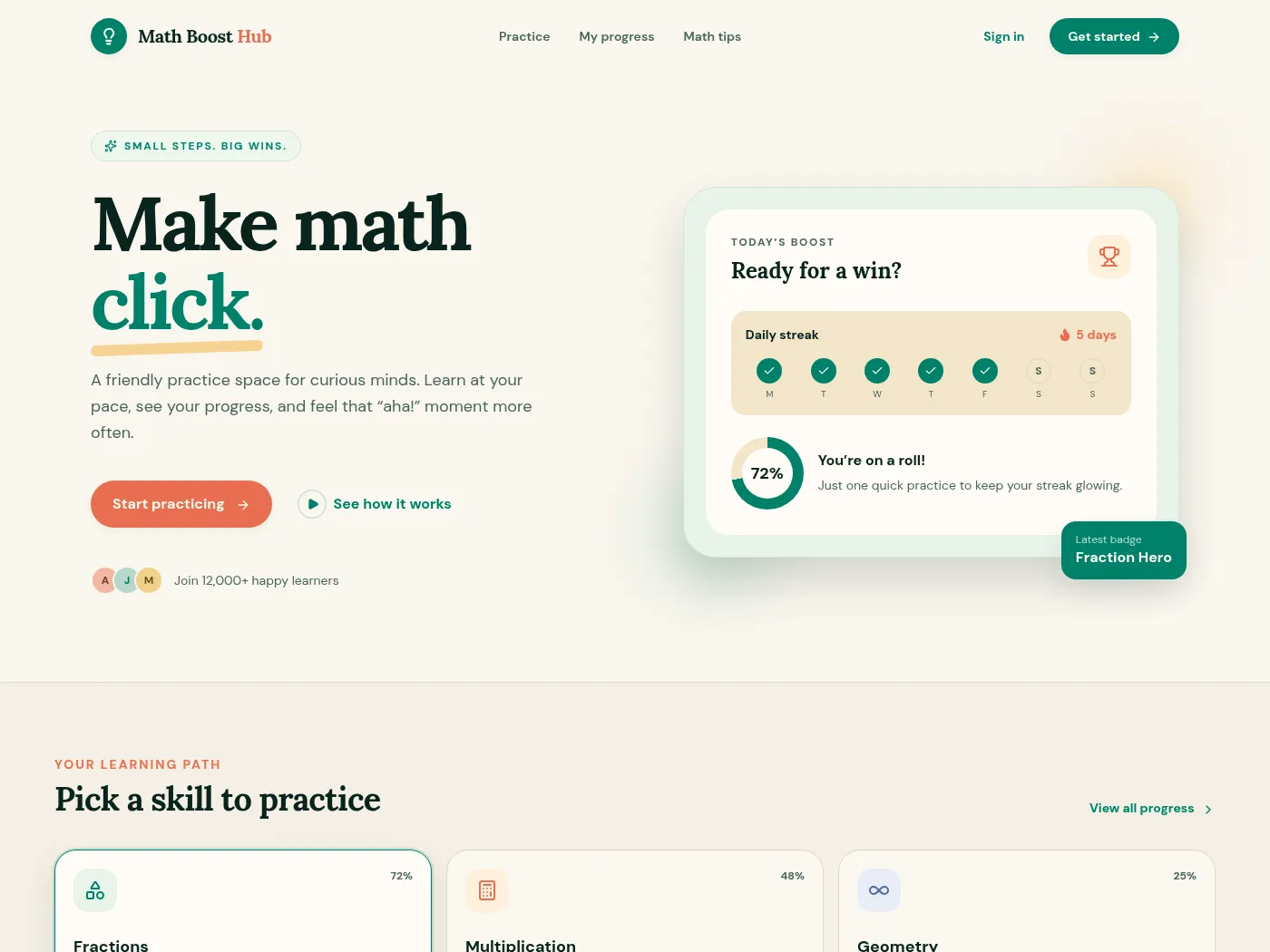 Math Boost Hub
