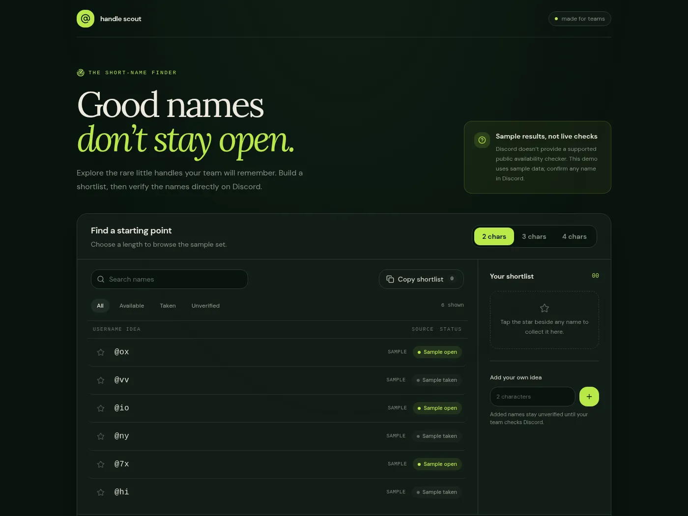 Discord Name Checker