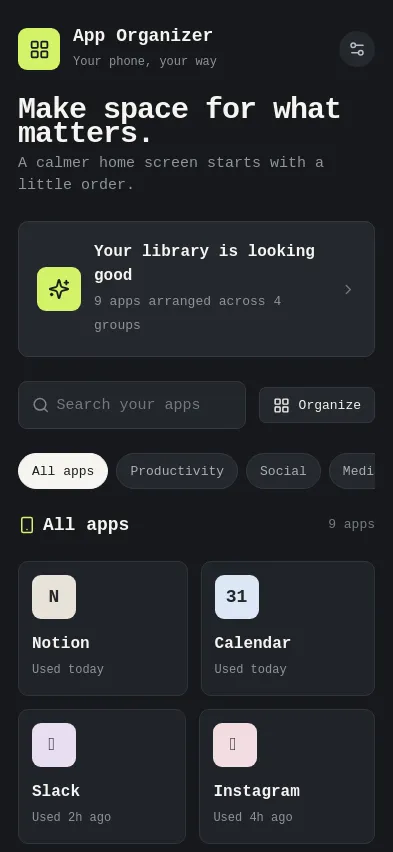 App Organizer Pro