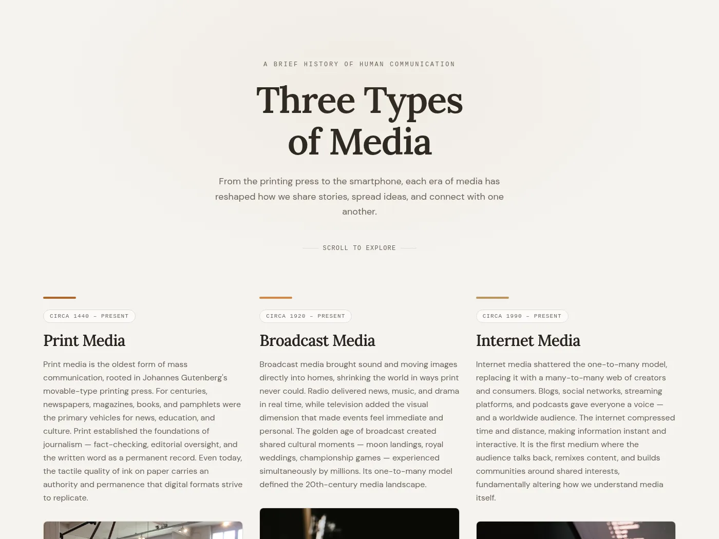 Three Media Showcase