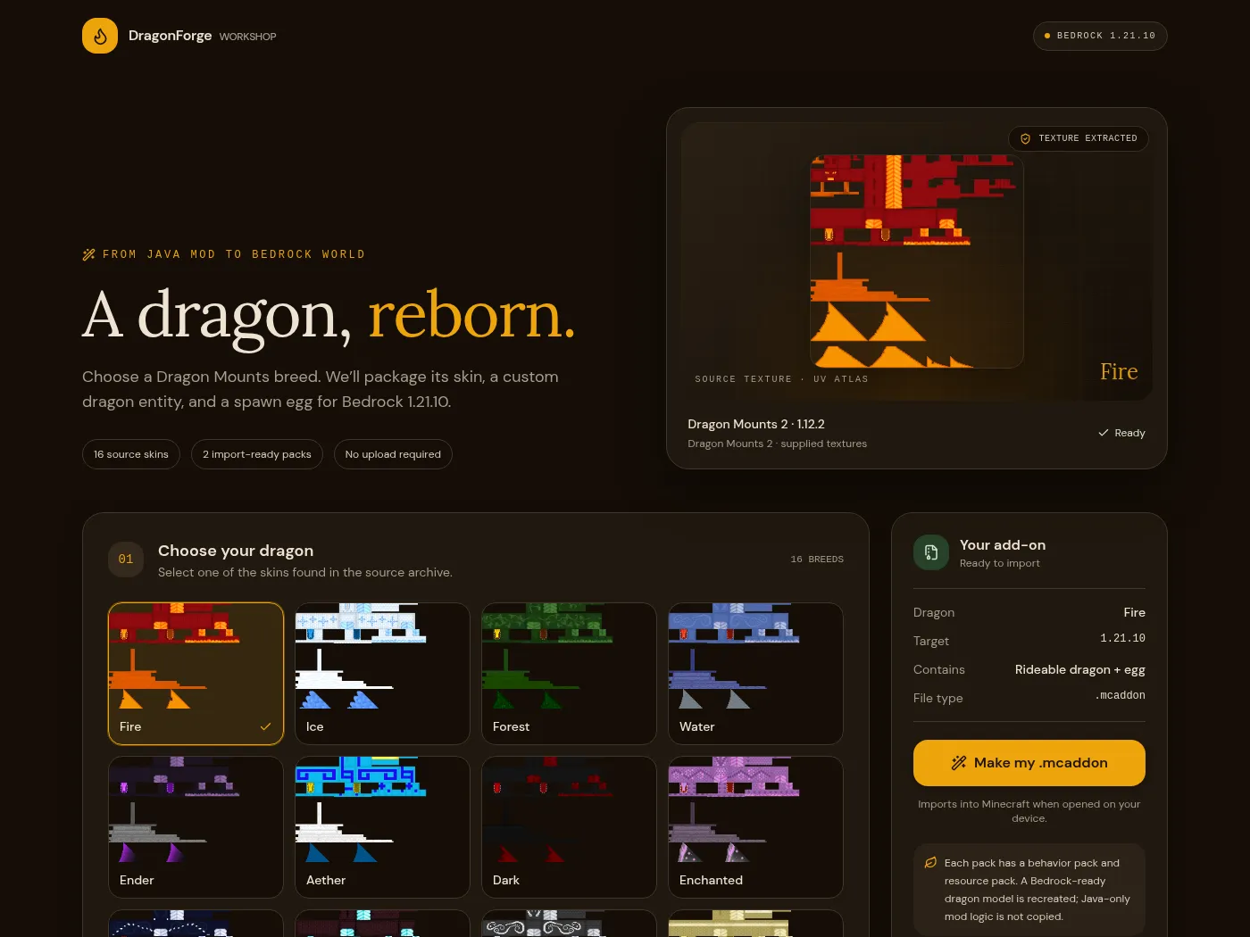 Bedrock Addon Maker