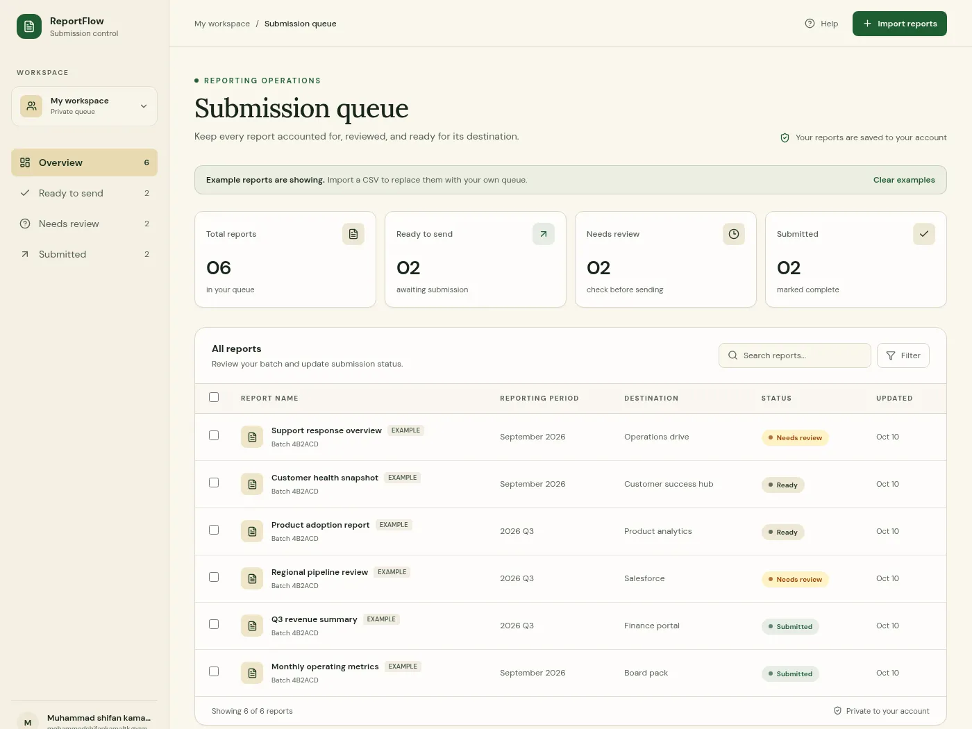 ReportFlow Manager